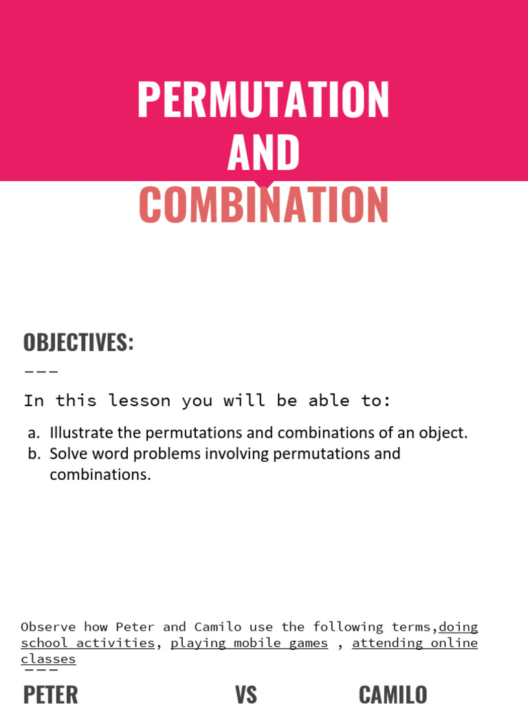 Permutation And Combination Lecture Pdf