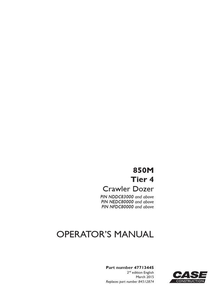 850M Operators Manual | PDF