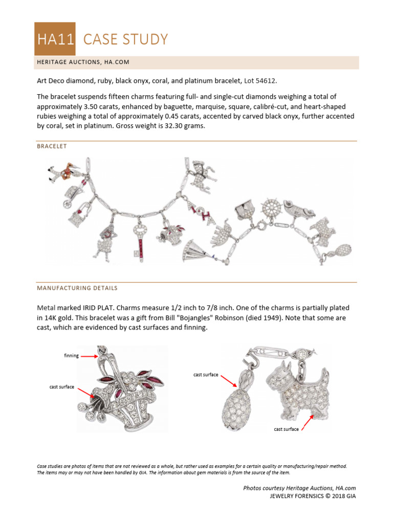 Case Study HA11 - Bracelet Art Deco Charm | PDF