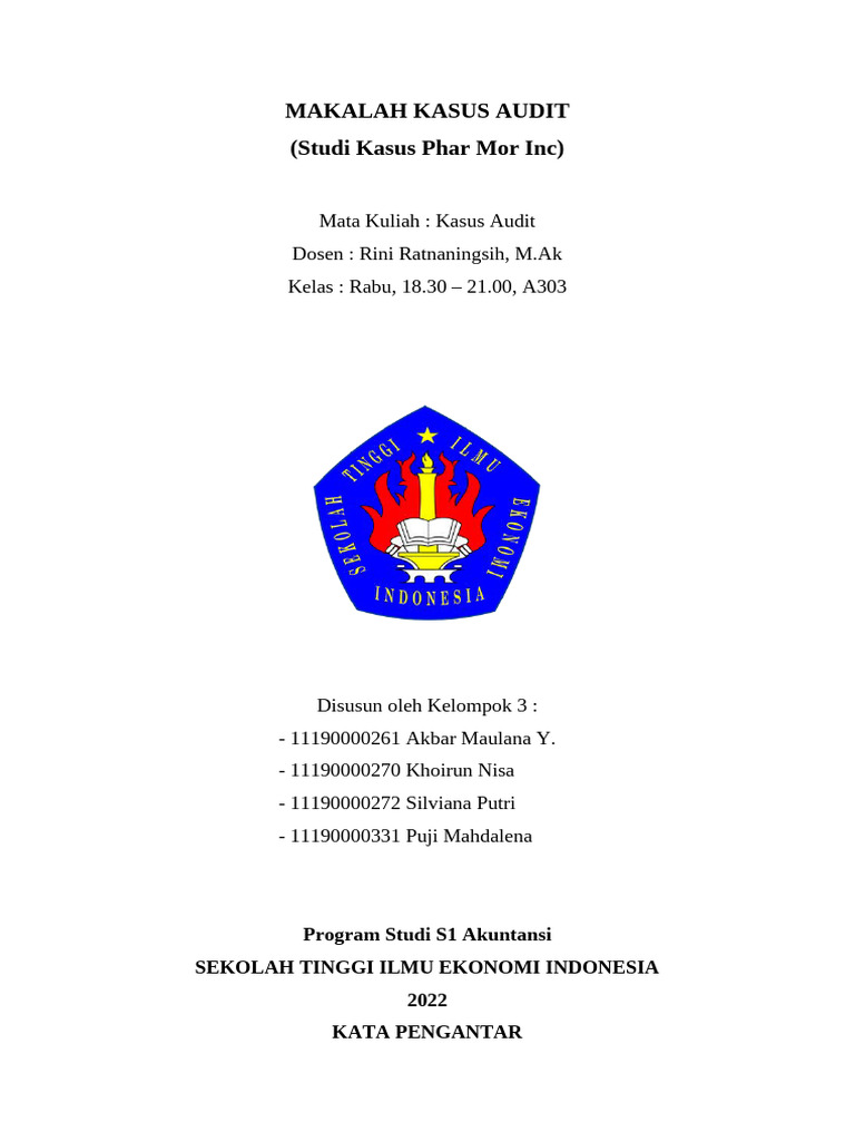Makalah Kasus Audit Kel. 3 - Kasus Phar Mor Inc | PDF