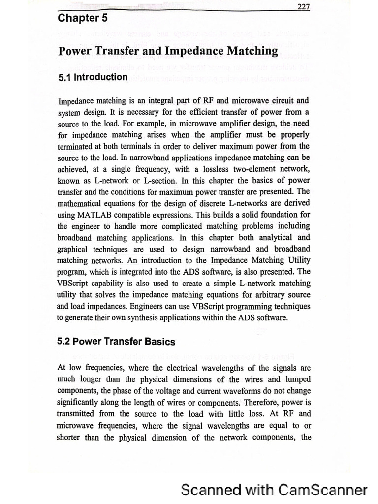 CHAPTER 5 RF and Microwave Circuit Desing Ali Behagi | PDF