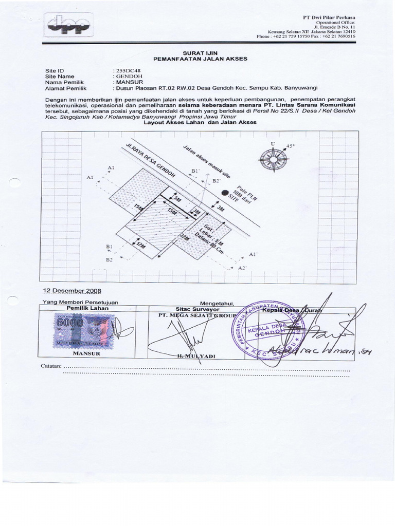 Surat Ijin Pemanfaatan Jalan Akses | PDF