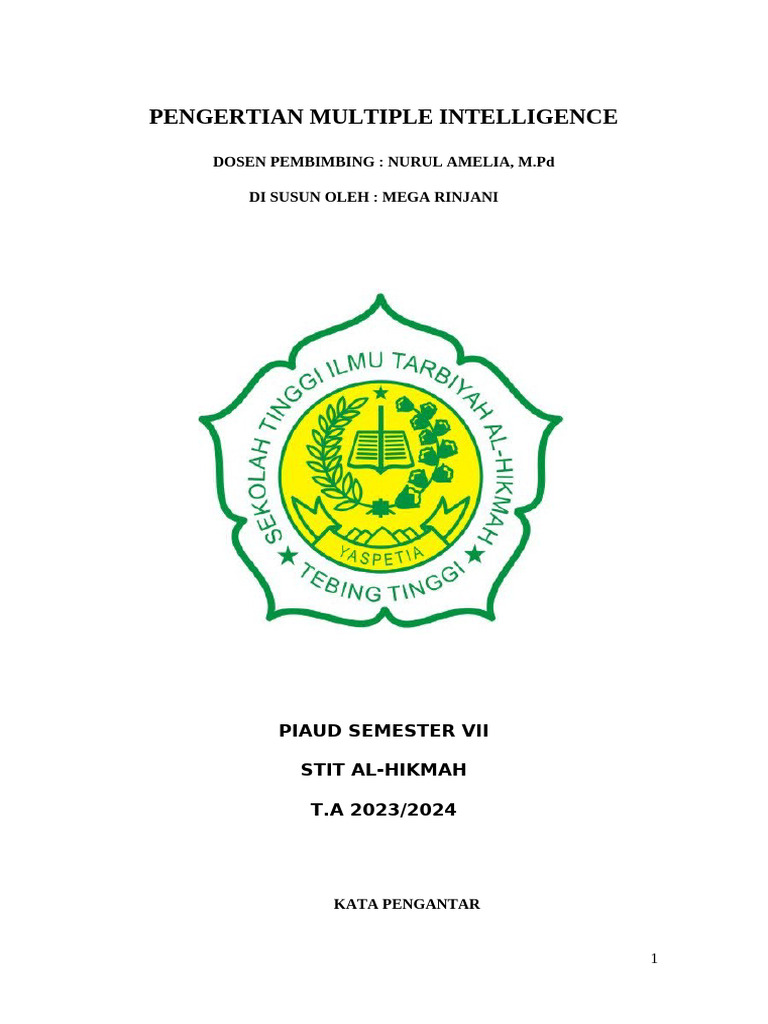 Vii. Pengertian Multiple Intelligence | PDF