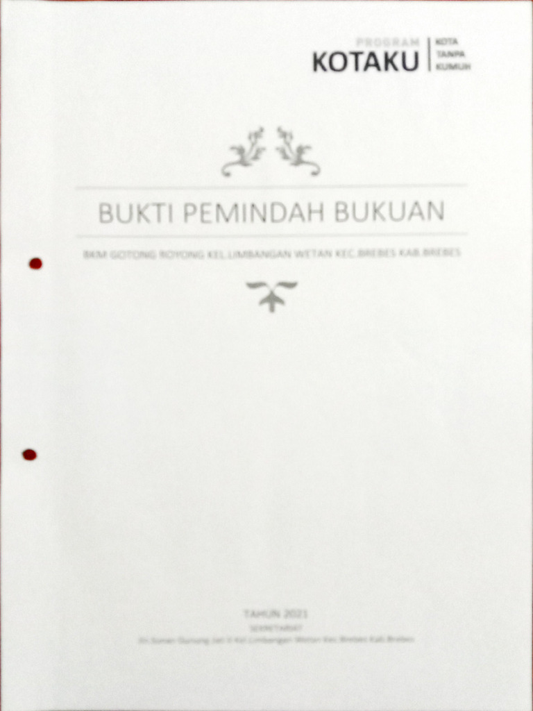 Bukti Pemindahbukuan 2021 (BMK GOTONG ROYONG) | PDF