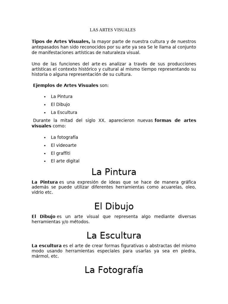 Las Artes Visuales | PDF
