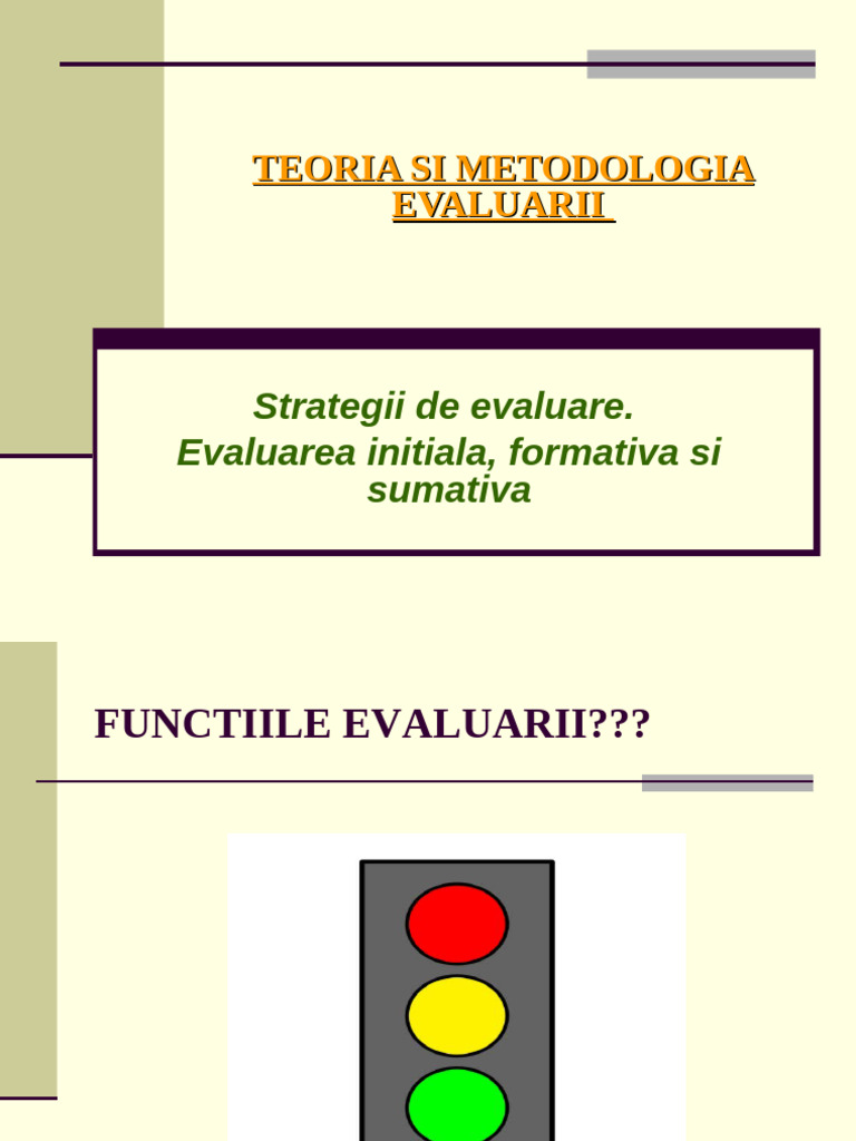 Curs 4 5 TEORIA SI METODOLOGIA EVALUARII PIPP | PDF
