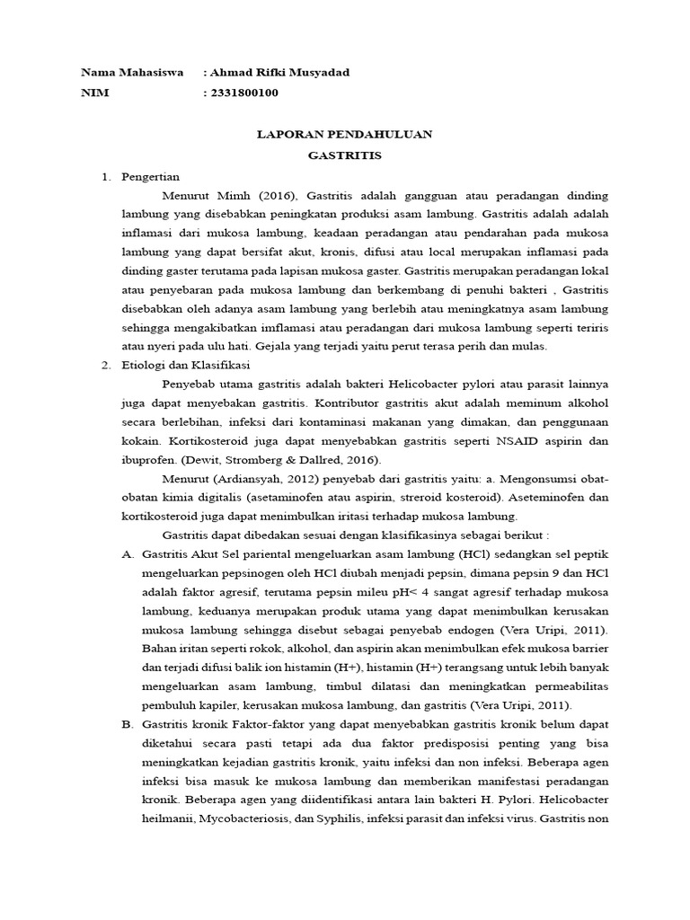 LP KDM Dan Gastritis Ahmad | PDF