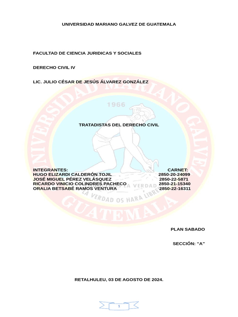 Tratadistas Del Derecho Civil | PDF