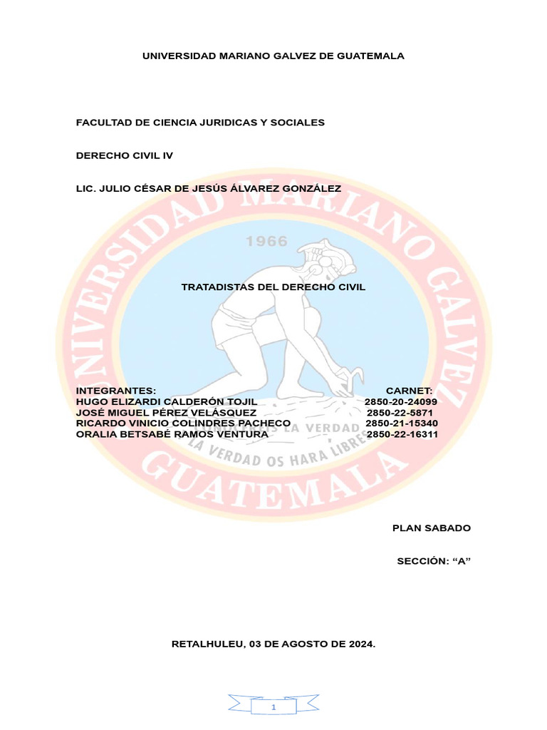 Tratadistas Del Derecho Civil | PDF