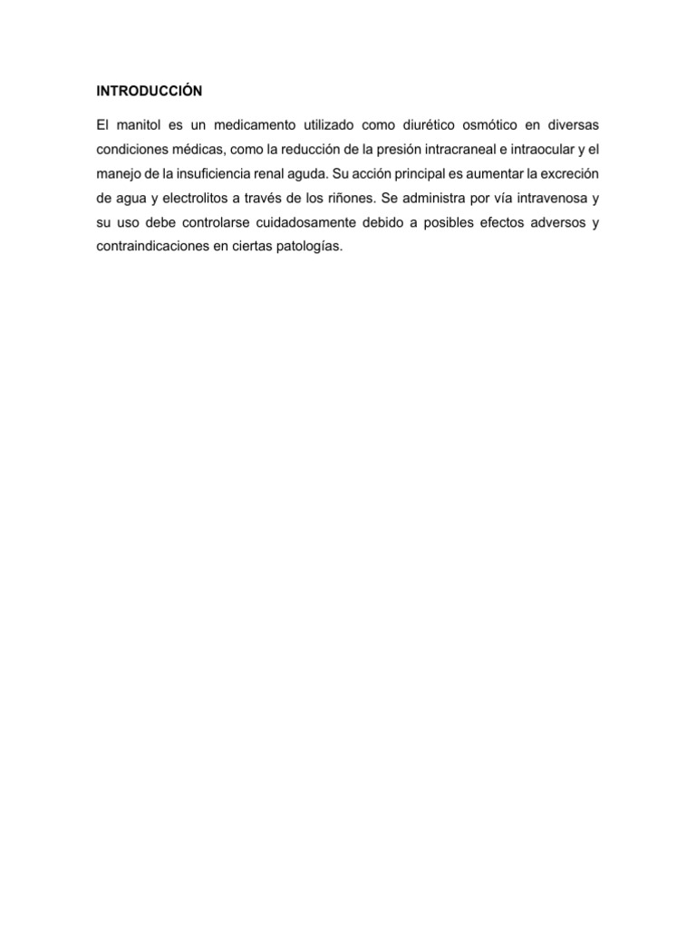 Manitol Farmaco | PDF | Especialidades médicas | Órgão (anatomia)