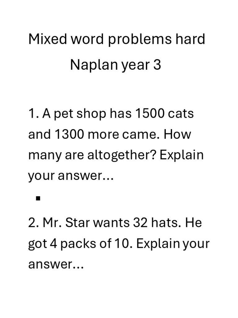 Mixed Word Problems | PDF