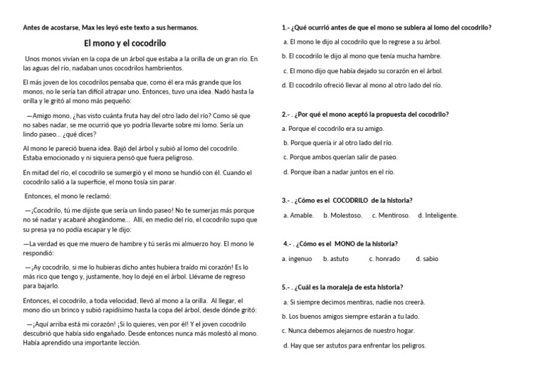 El Mono y El Cocodrilo | PDF