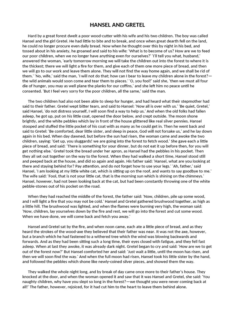 Hansel and Gretel | PDF