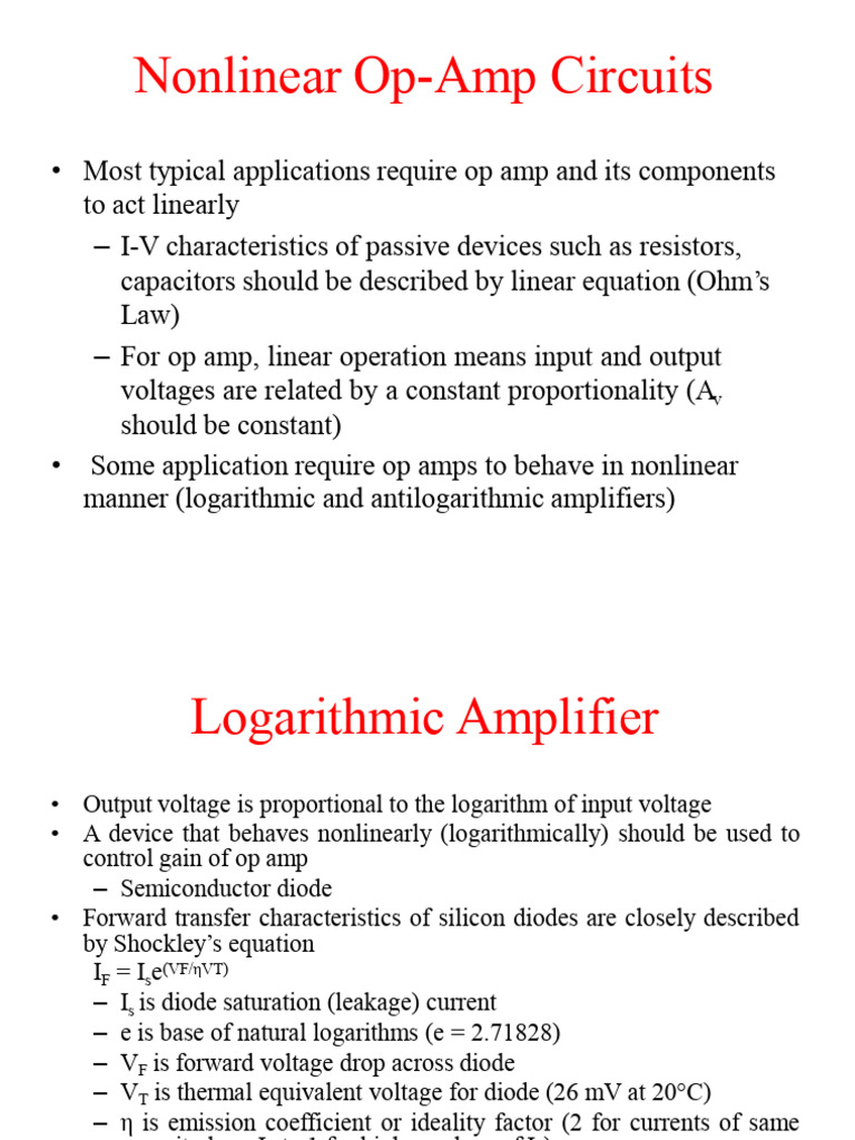 Logarithmic Amplifiers | PDF | Amplifier | Operational Amplifier