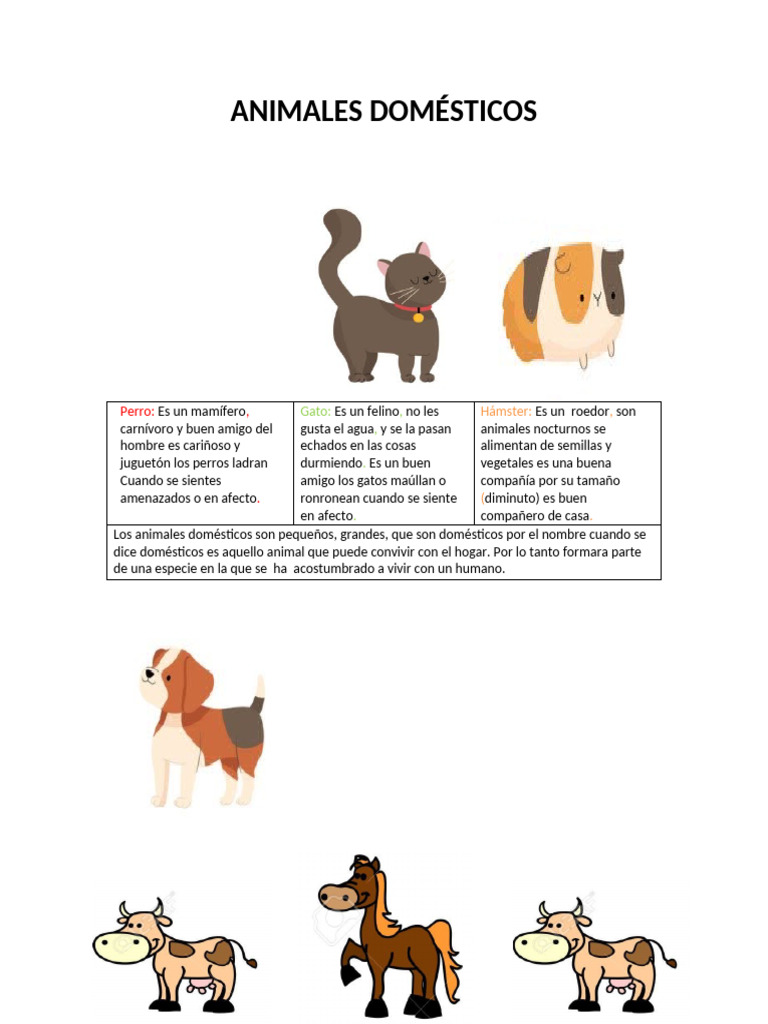 Animales Domesticos | PDF