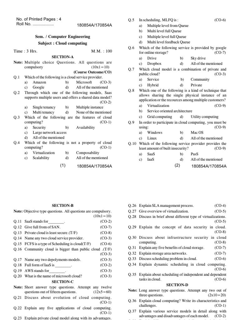 CC Question Paper | PDF