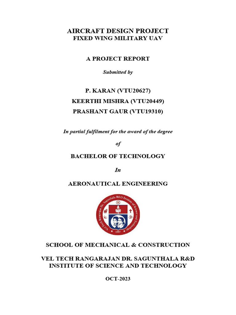 Aircraft Design Project | PDF