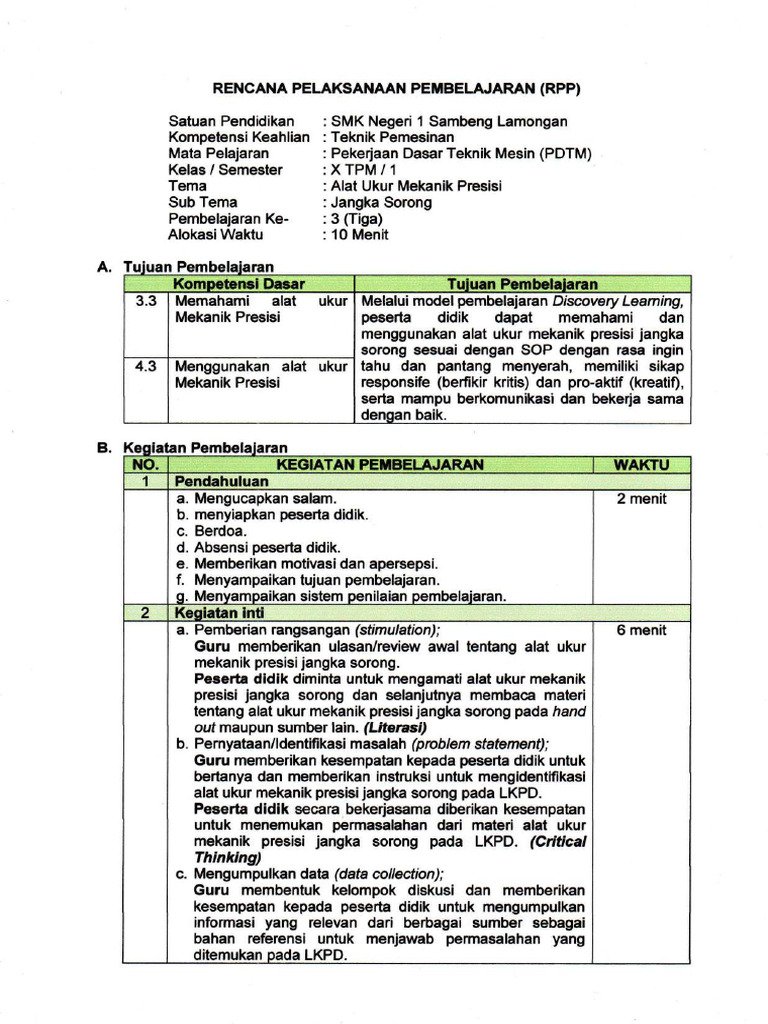 RPP 10 Menit Simulasi Mengajar CGP Angkatan 5 | PDF