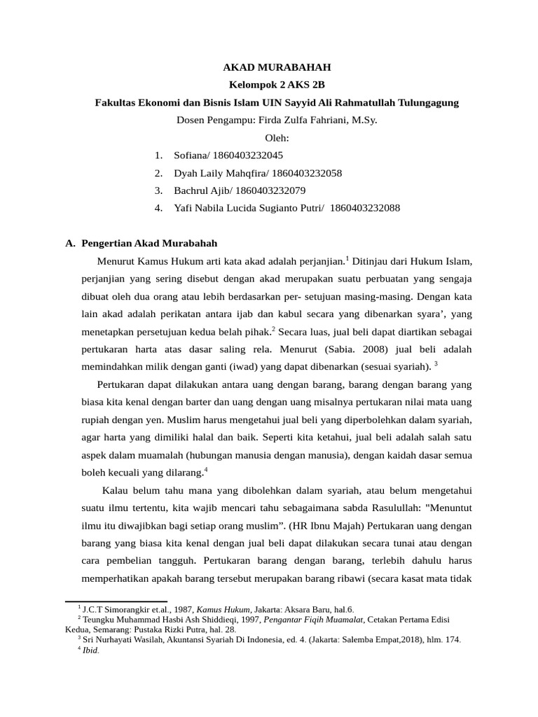 Akuntansi Syariah - Akad Murabahah | PDF