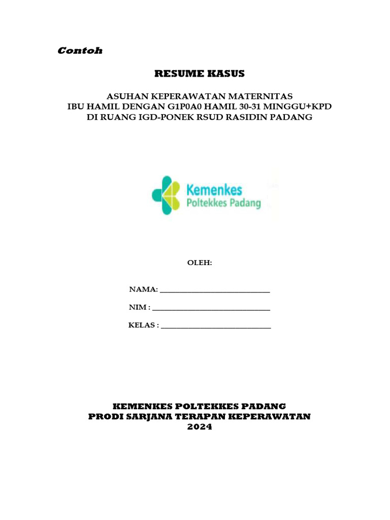 Format RESUME ASKEP Mater | PDF