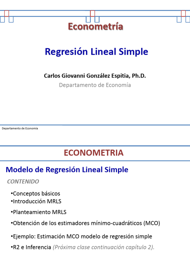 Econometría: Regresión Lineal Simple | PDF