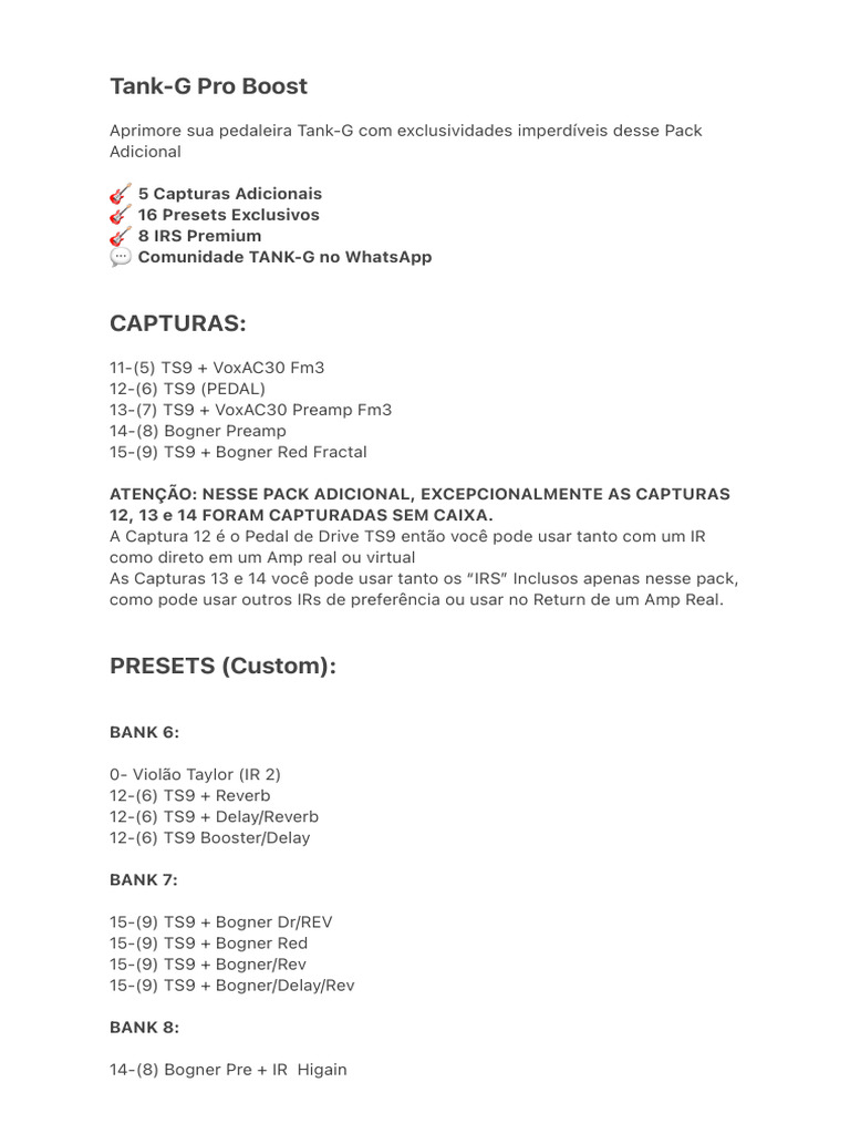 Tank-G Pro Boost | PDF