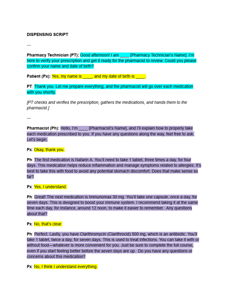 Dispensing Prescription Counseling | PDF