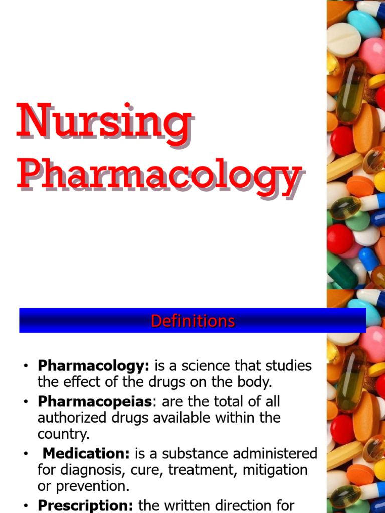 Nursing Pharmacology Overview | PDF | Injection (Medicine) | Pharmacology