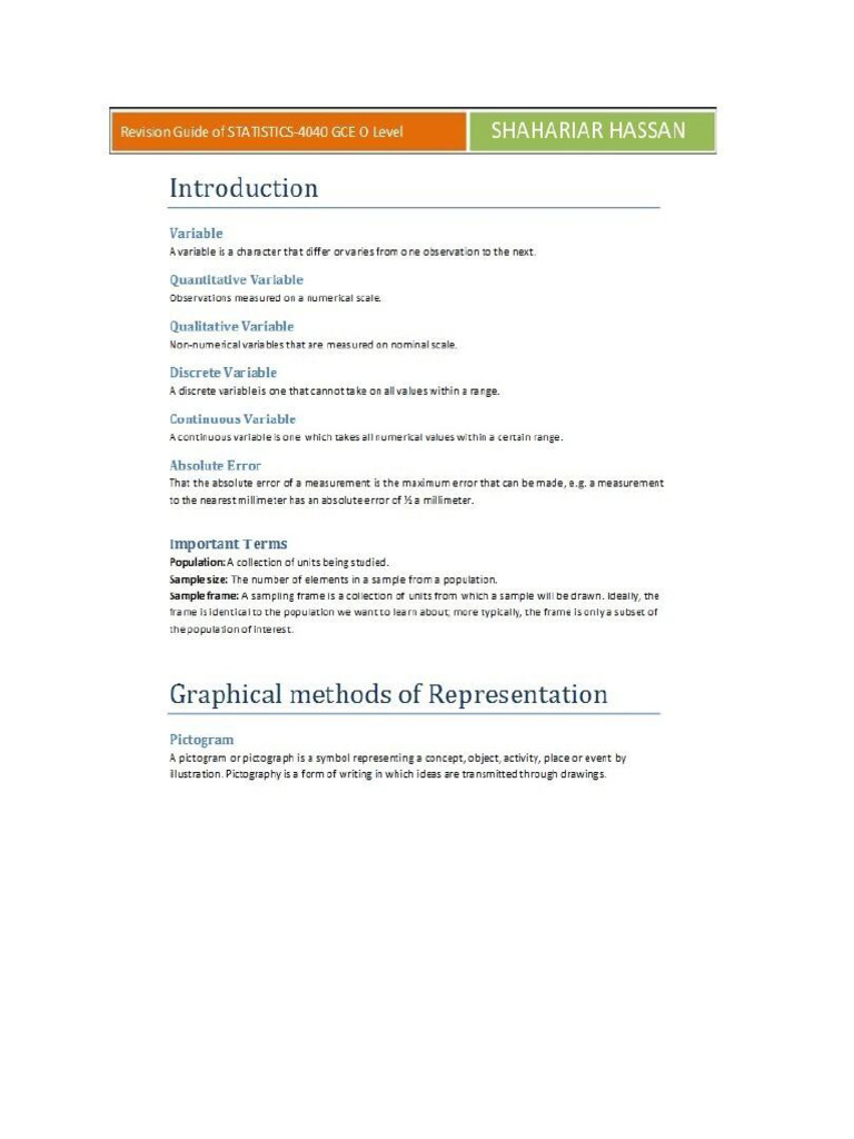 O Level Statistics | PDF