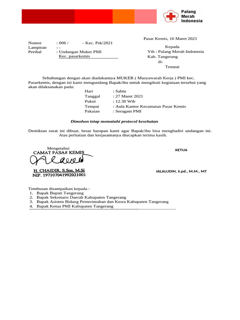 Surat Muker Pmi | PDF