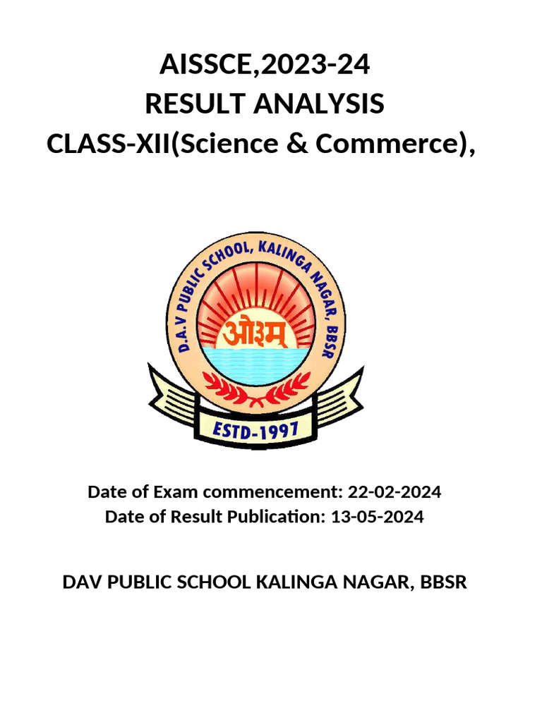 Aissce Result Analysis (Cbse Board-Xii), 2023-24 | PDF