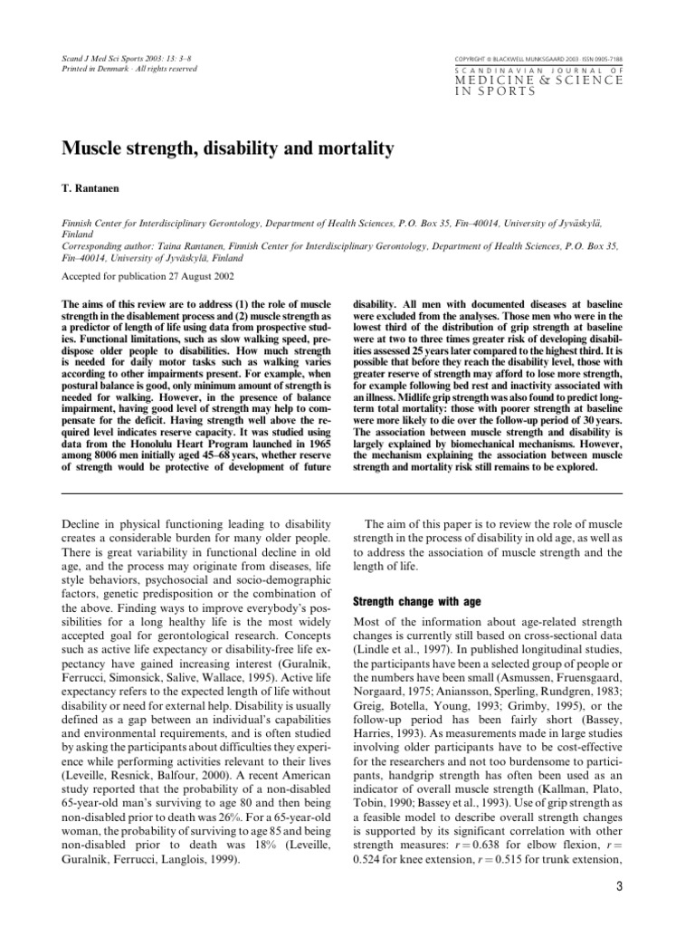 Scandinavian Med Sci Sports - 2003 - Rantanen - Muscle Strength ...