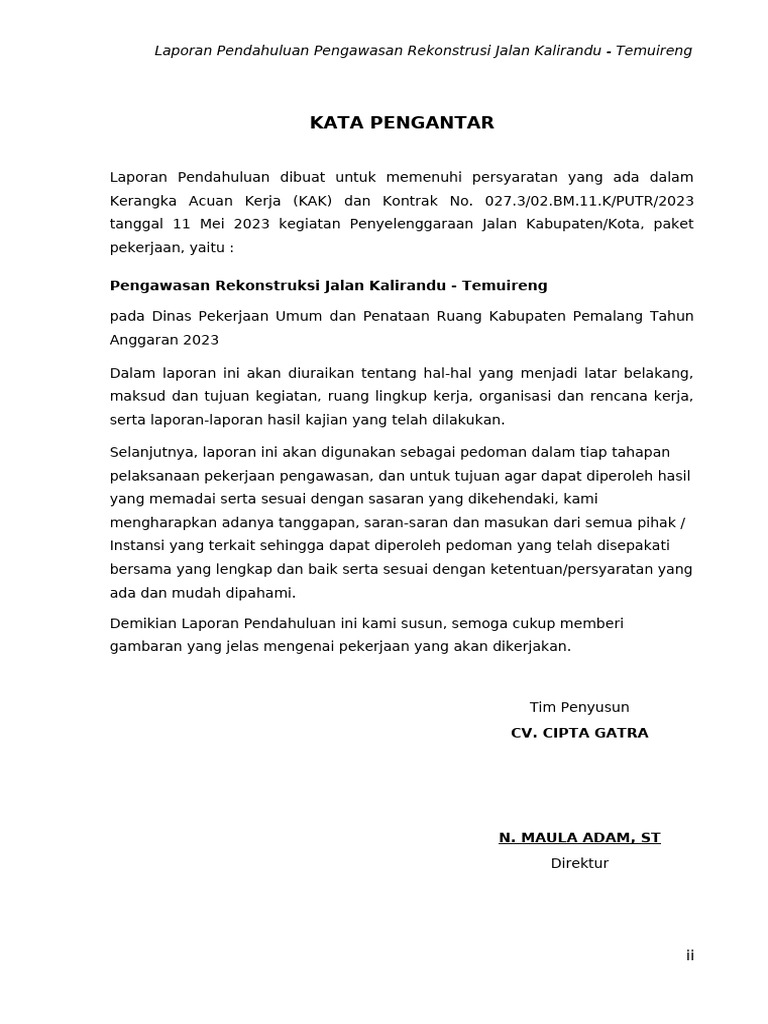 2) Lap Pendahuluan Pengawasan | PDF