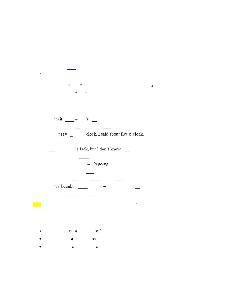 Weak and Strong Forms Practice | PDF