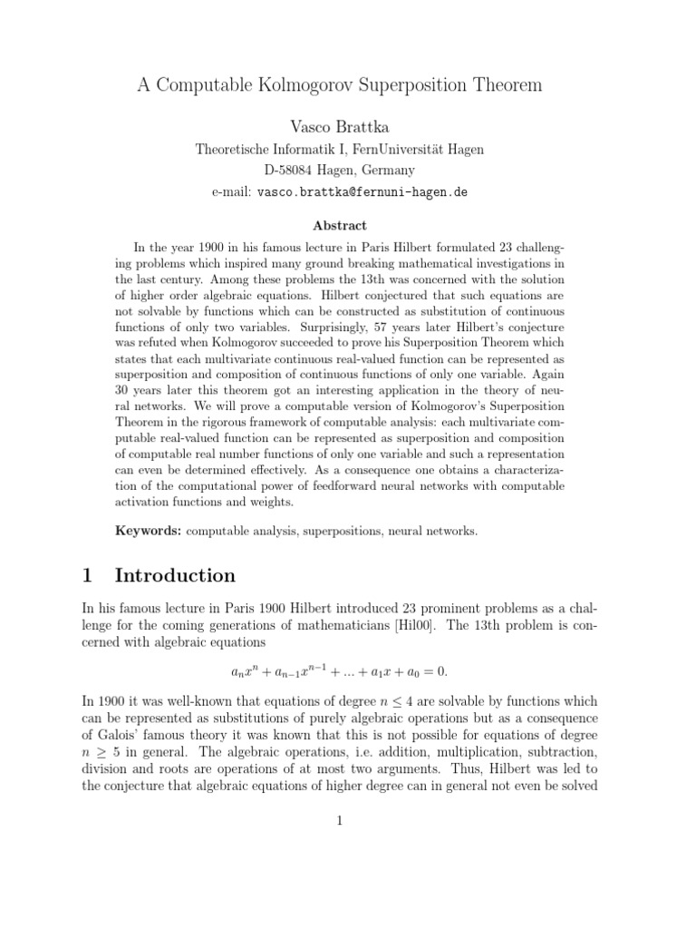 Kolmogorov | PDF | Function (Mathematics) | Teaching Methods & Materials