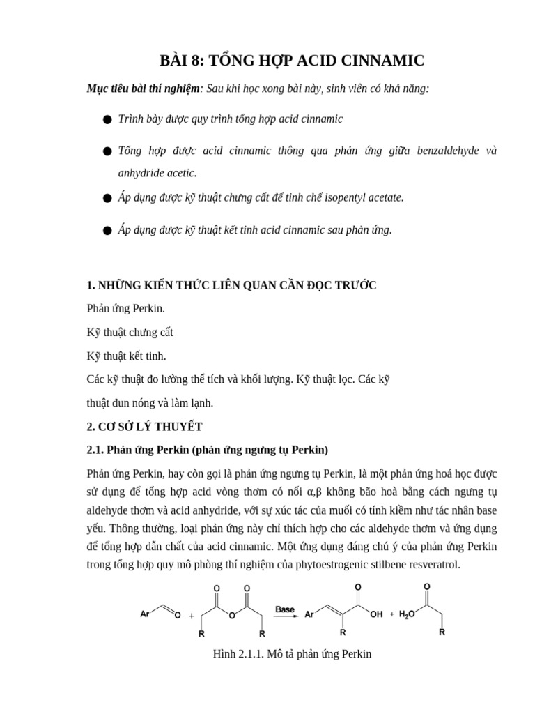 09a - BÀI 8 T NG H P ACID CINNAMIC | PDF