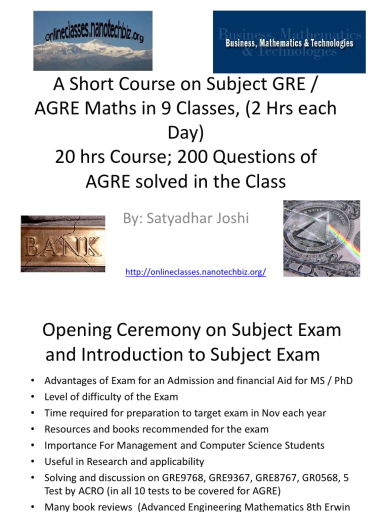 Subject GRE Maths Intro | PDF