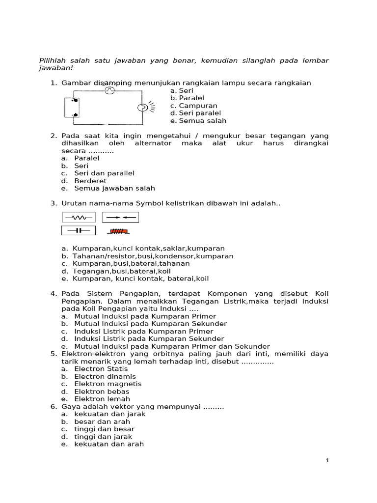 Soal UKK TKR | PDF