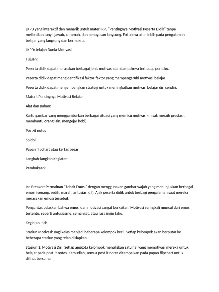 LKPD yang interaktif dan menarik untuk materi RPL | PDF
