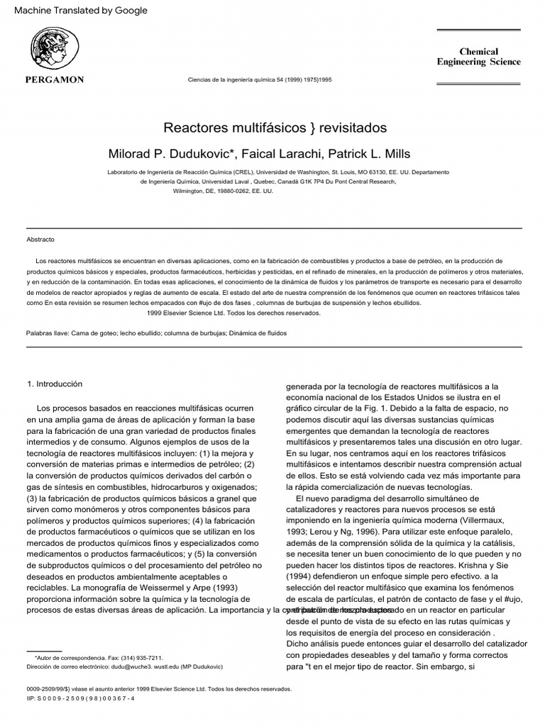 Dudukovic - Multiphase Reactors, Revisited | PDF