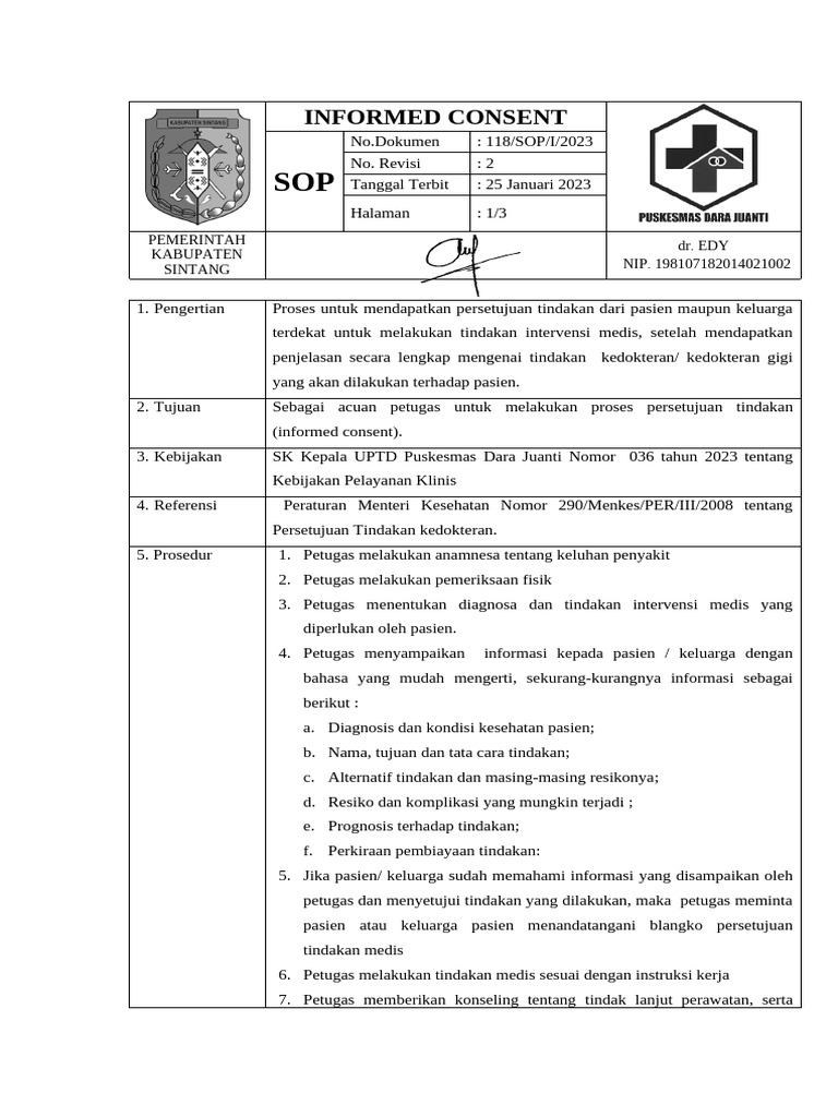 SOP Informed Consent | PDF