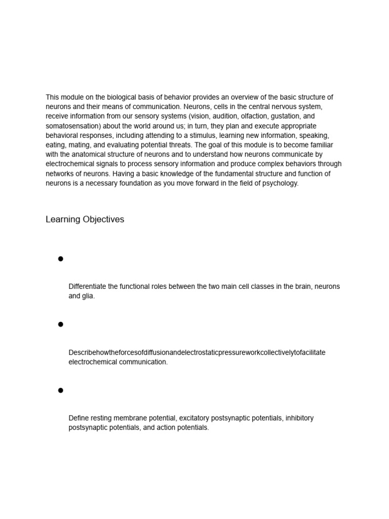 Learning Objectives | PDF