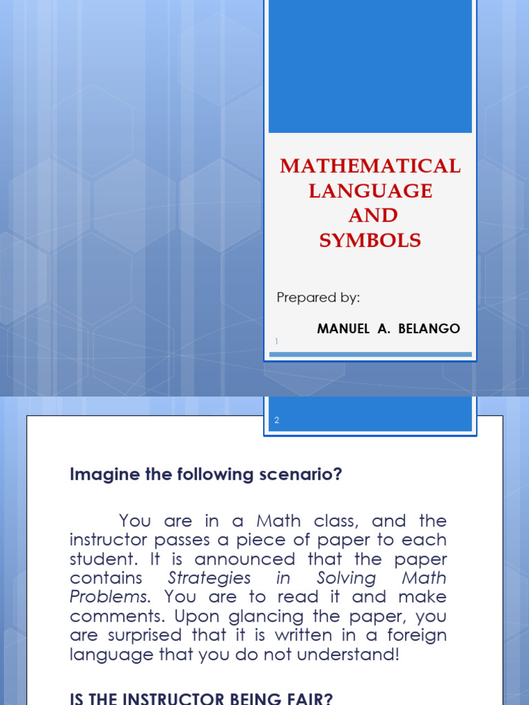 Chapter 2 MATHEMATICAL LANGUAGE | PDF | Set (Mathematics) | Language ...