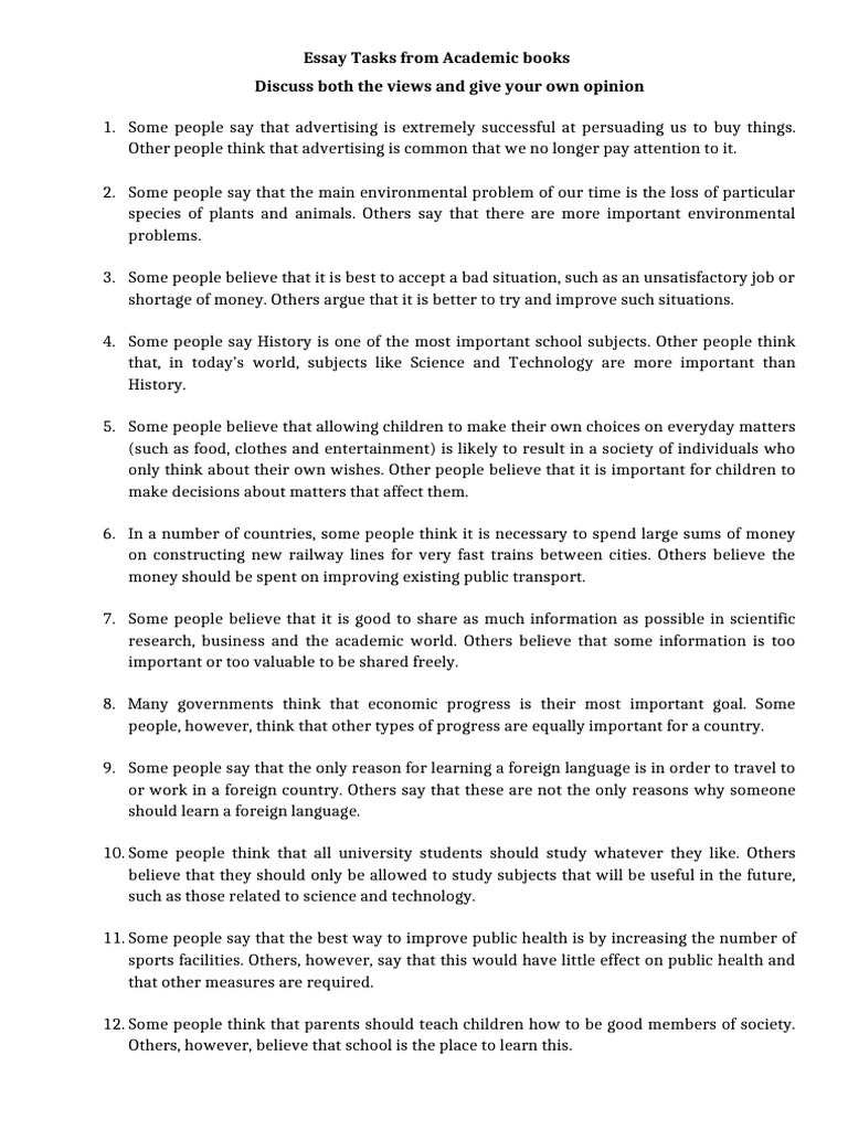 Academic Essay Tasks From Cambridge Books | PDF