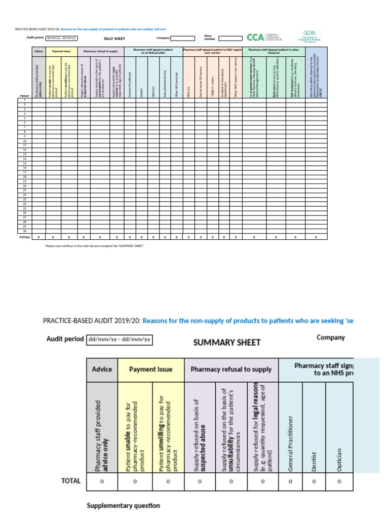 Audit 2019 20 Tally Summary Sheets EXCEL | PDF