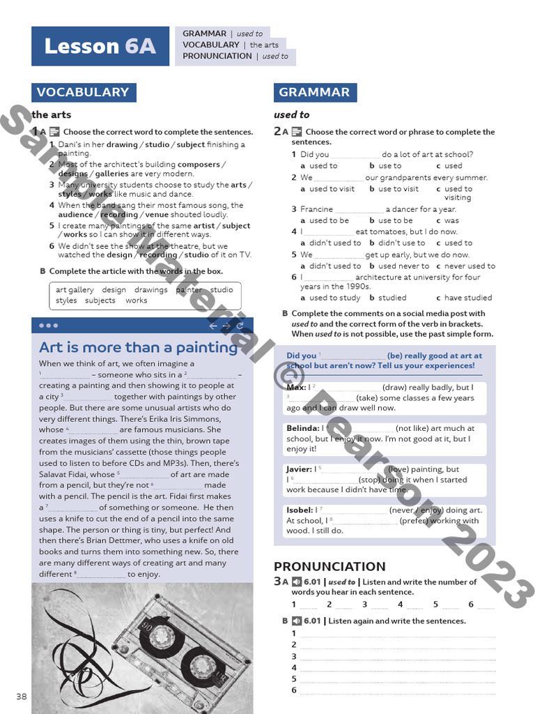Speakout E3 B1 U6 - Workbook | PDF