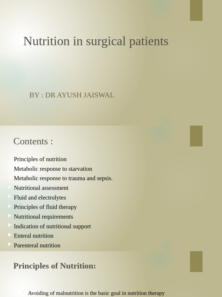 Nutrition in Surgical PT | PDF