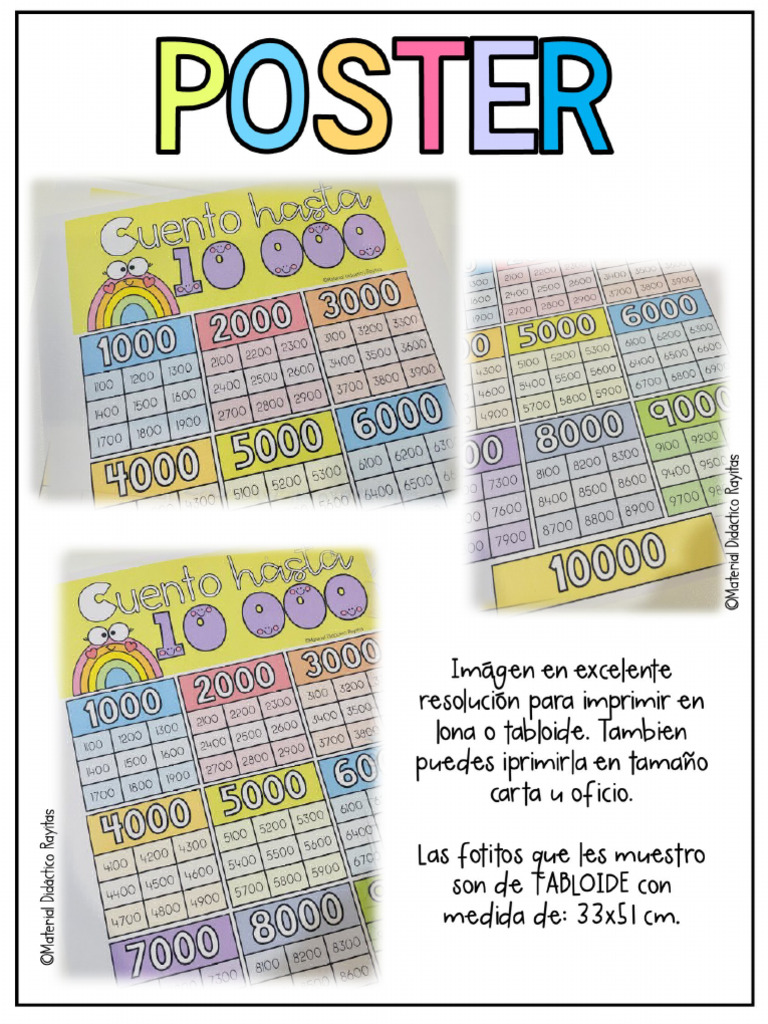 EXTRA. Poster Yo Cuento Hasta 1000.pptx Versión 1 | PDF