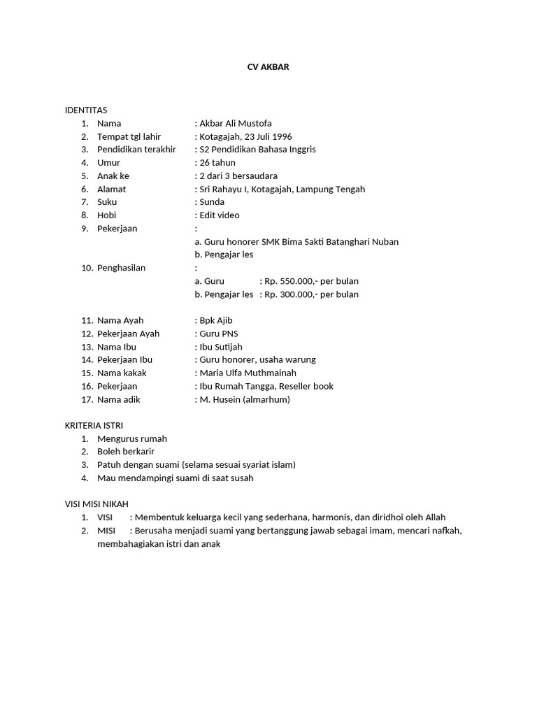 CV Akbar | PDF