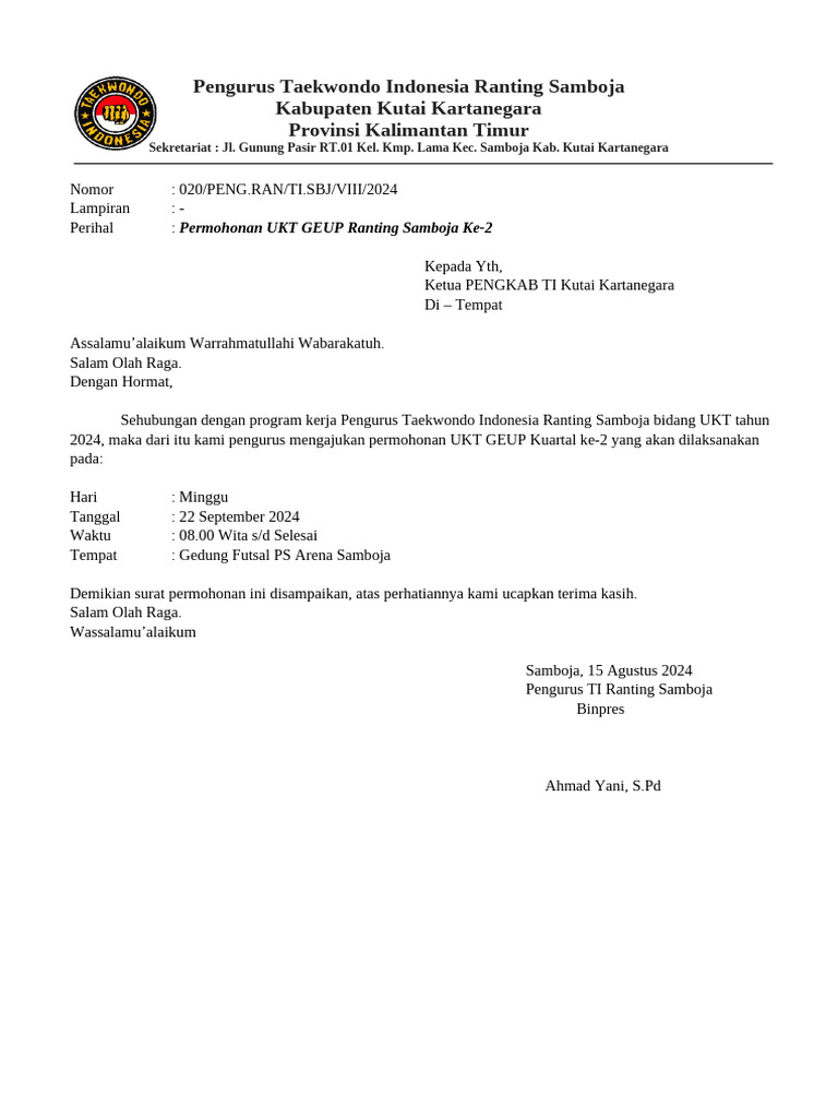 Surat UKT 2024 | PDF